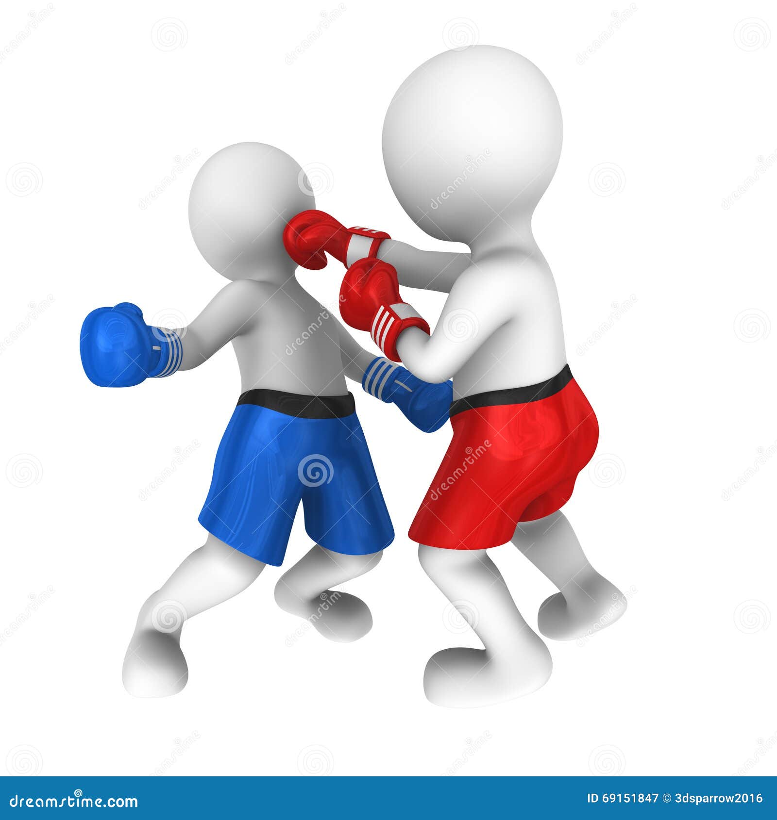 Hard Punch. 3d Rendered Boxer Fighters. Stock Image - Image of rendered ...