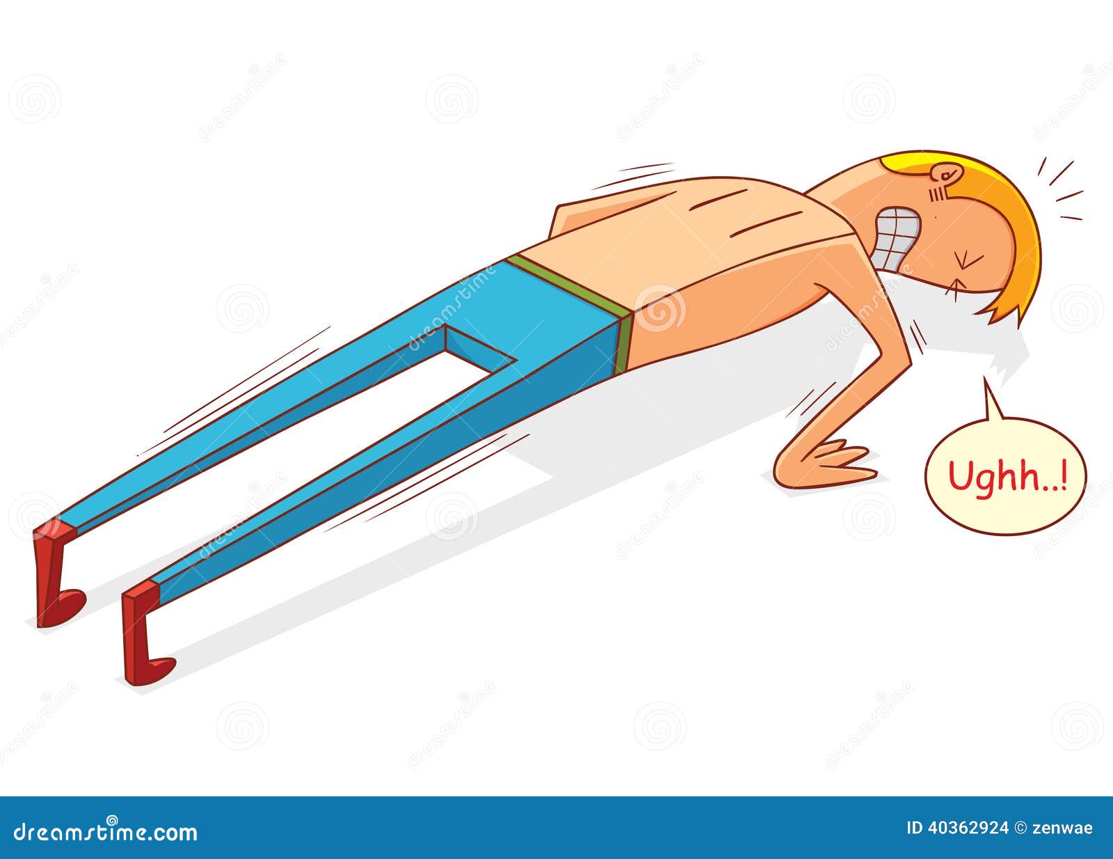 Hard push up stock vector. Illustration of exercise, effort - 40362924