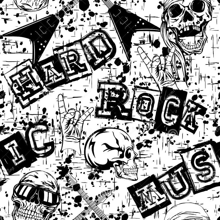 Hard_rock_background ilustración del vector. Ilustración de mano - 93910517