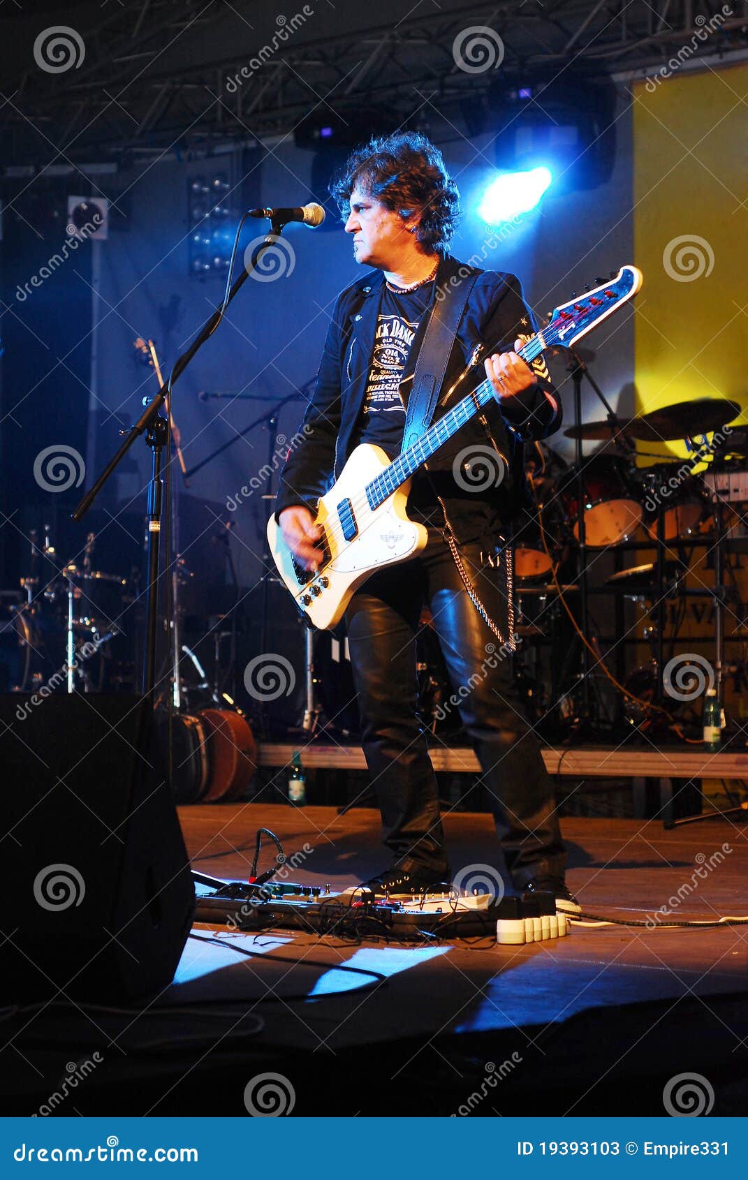 Hard rock bassist editorial stock photo. Image of sing - 19393103