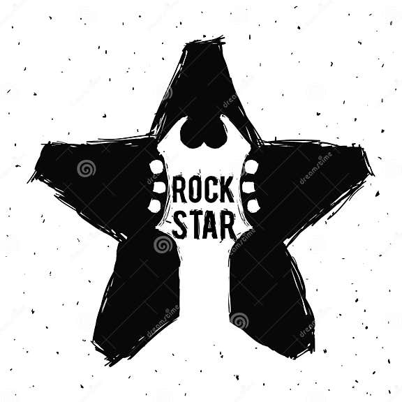 Hard rock design stock vector. Illustration of star, rocker - 46410443