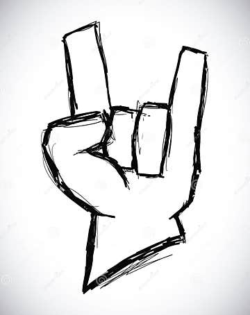 Hard rock design stock vector. Illustration of hand, banner - 46410461