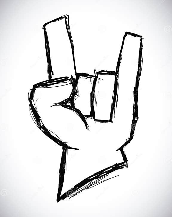 Hard rock design stock vector. Illustration of hand, banner - 46410461