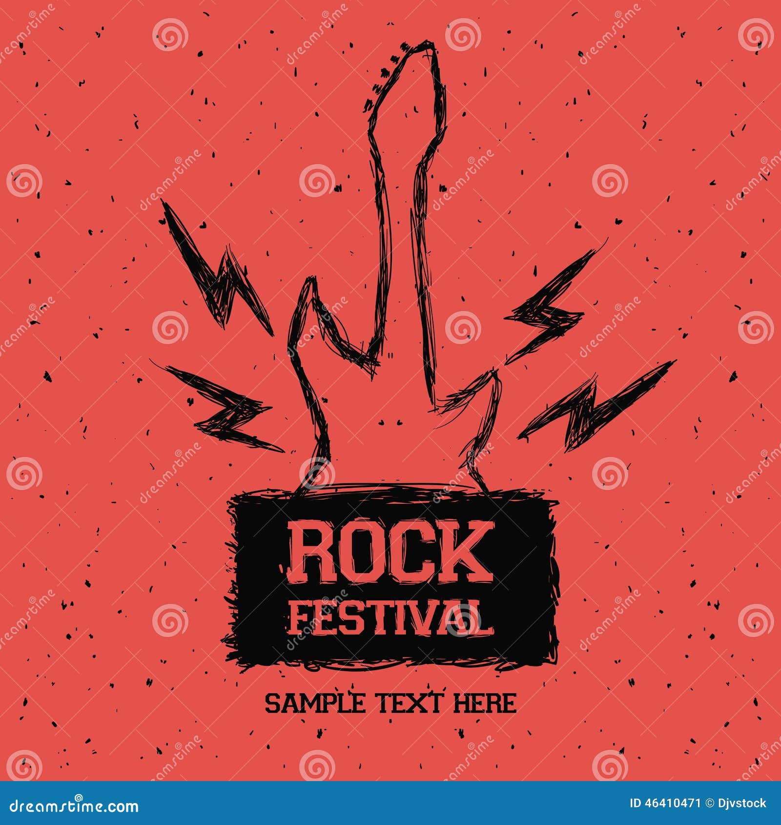 Hard rock design stock vector. Illustration of roll, graphic - 46410471