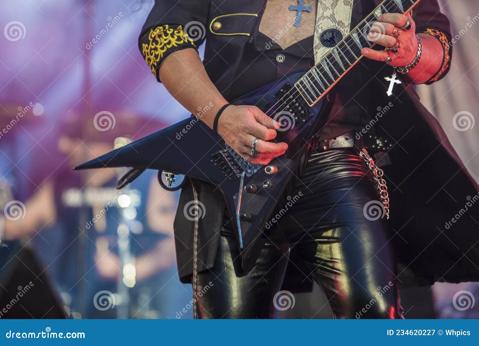 Hard Rock Musician Performing Stock Image - Image of bracelets ...