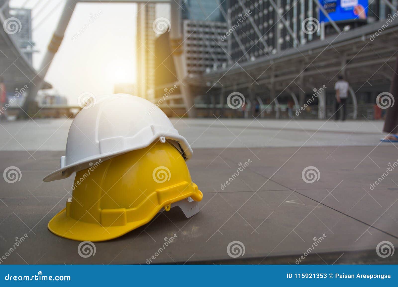 Hard Safety Helmet Hat for Safety Project of Workman As Engineer Stock ...