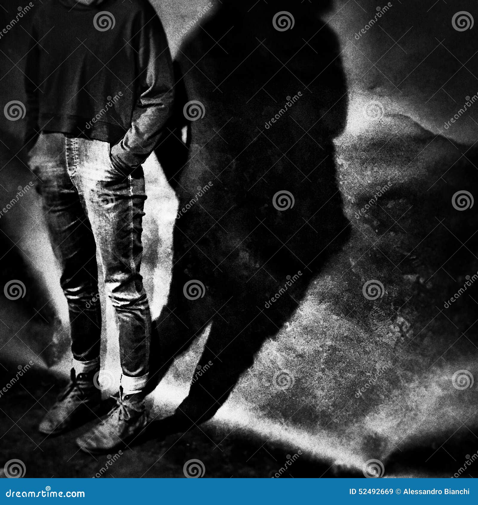 Hard shadow of person stock image. Image of harsh, radiate - 52492669