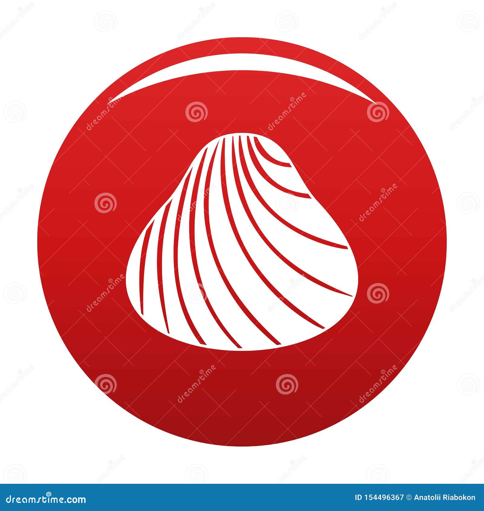 Hard shell icon vector red stock vector. Illustration of nautilus ...