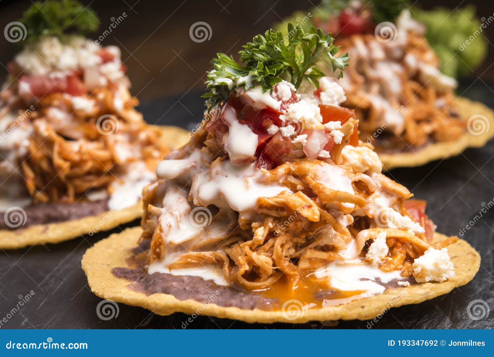 Hard Shell Nachos with Pulled Pork and Sauce Stock Photo - Image of ...