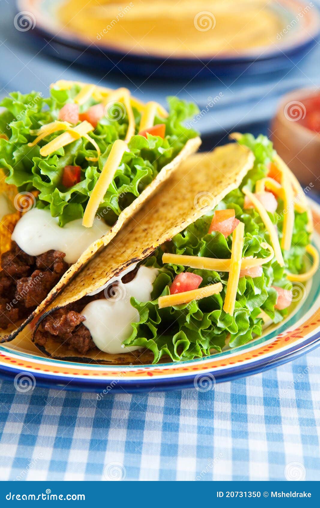 Hard Shelled Taco stock photo. Image of shredded, food - 20731350