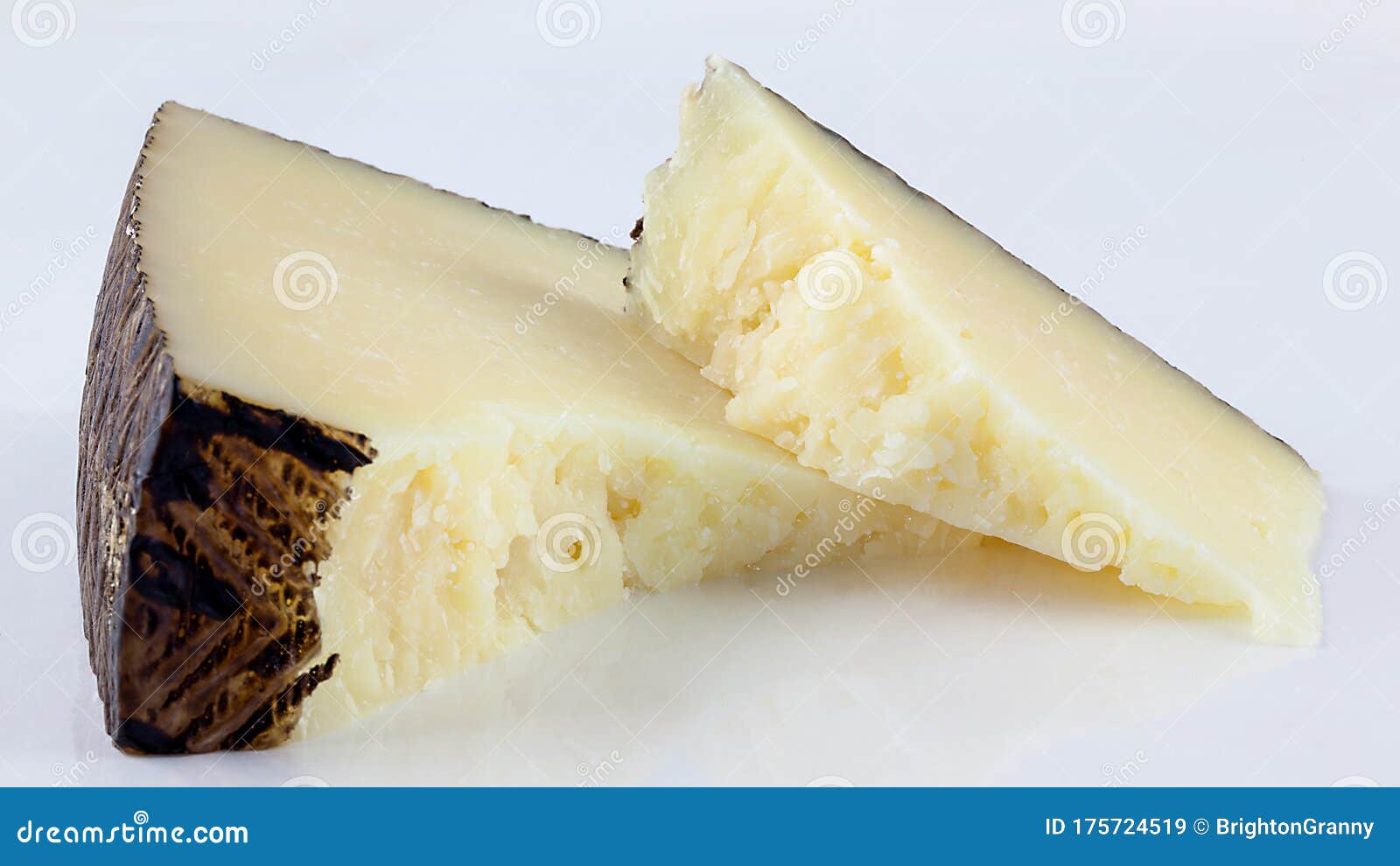 Hard Spanish Cheese on a White Background. Stock Image - Image of ...
