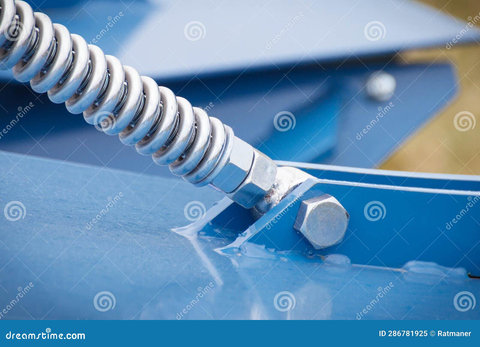 Hard Spring Made of Steel. Part of Big Industrial or Agricultural ...