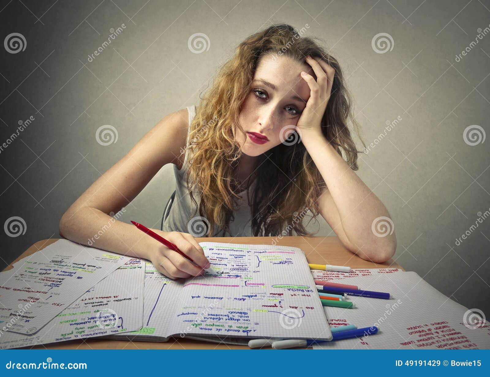 Hard study stock image. Image of gloom, face, felt, tired - 49191429
