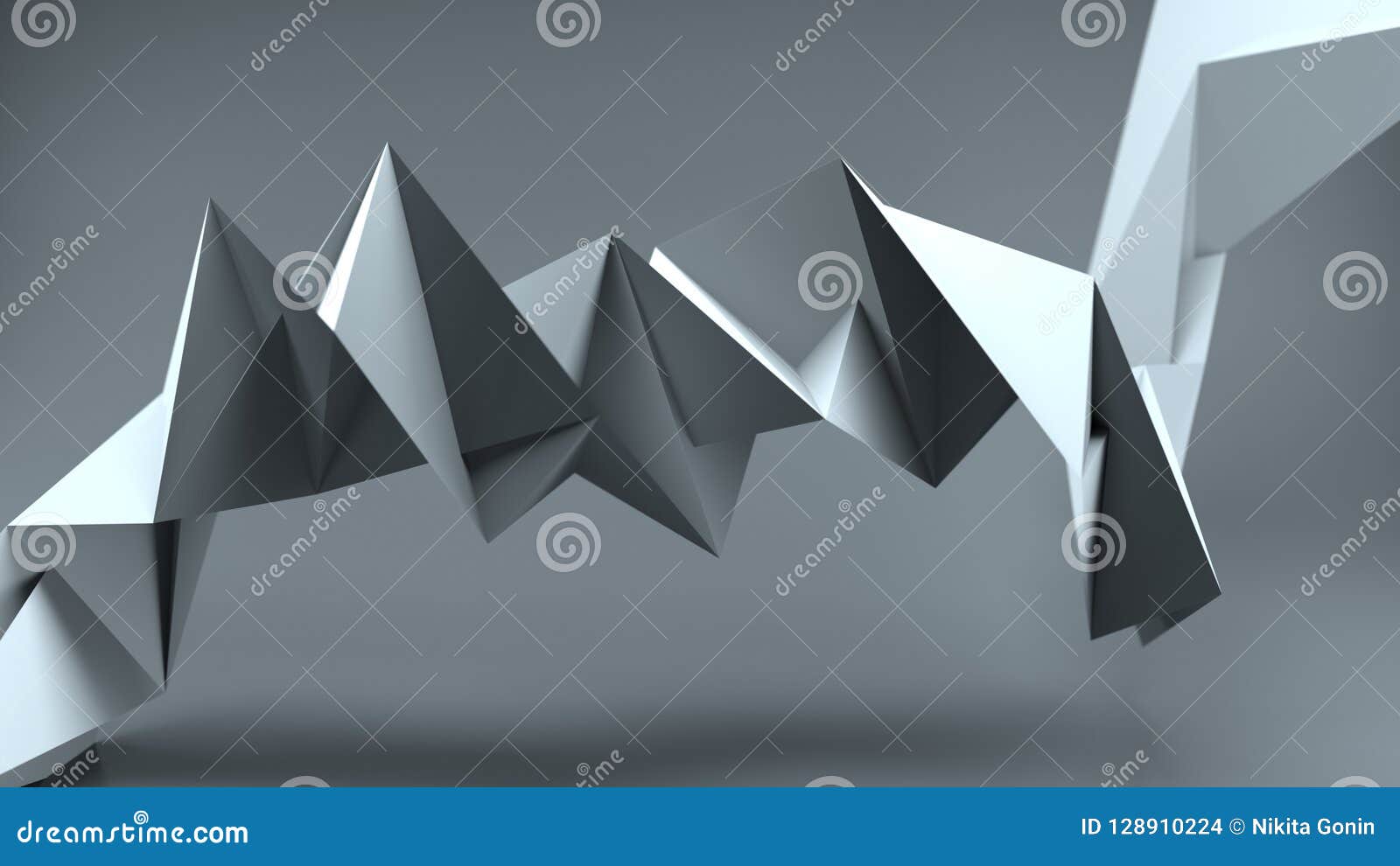 Hard Surface Twisted Grey Shape 3D Render Illustration Stock ...