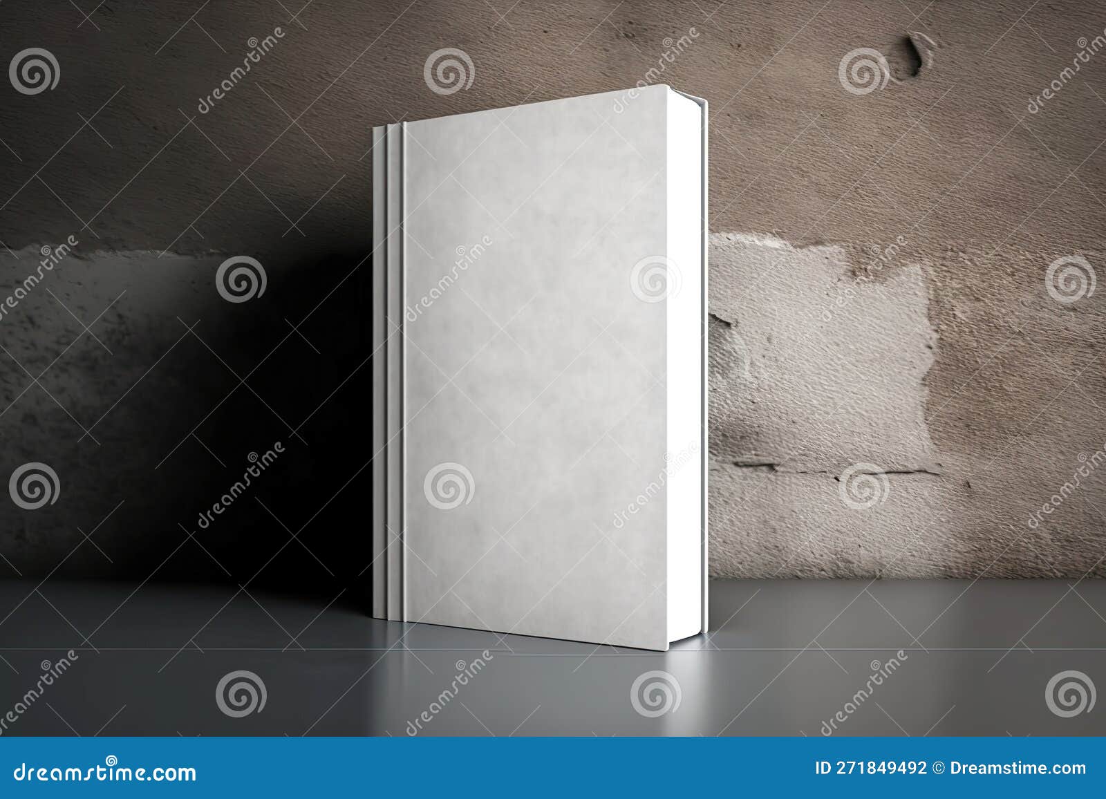 Hard Texture Book Cover Mockup on a White Book Resting on a Desk ...
