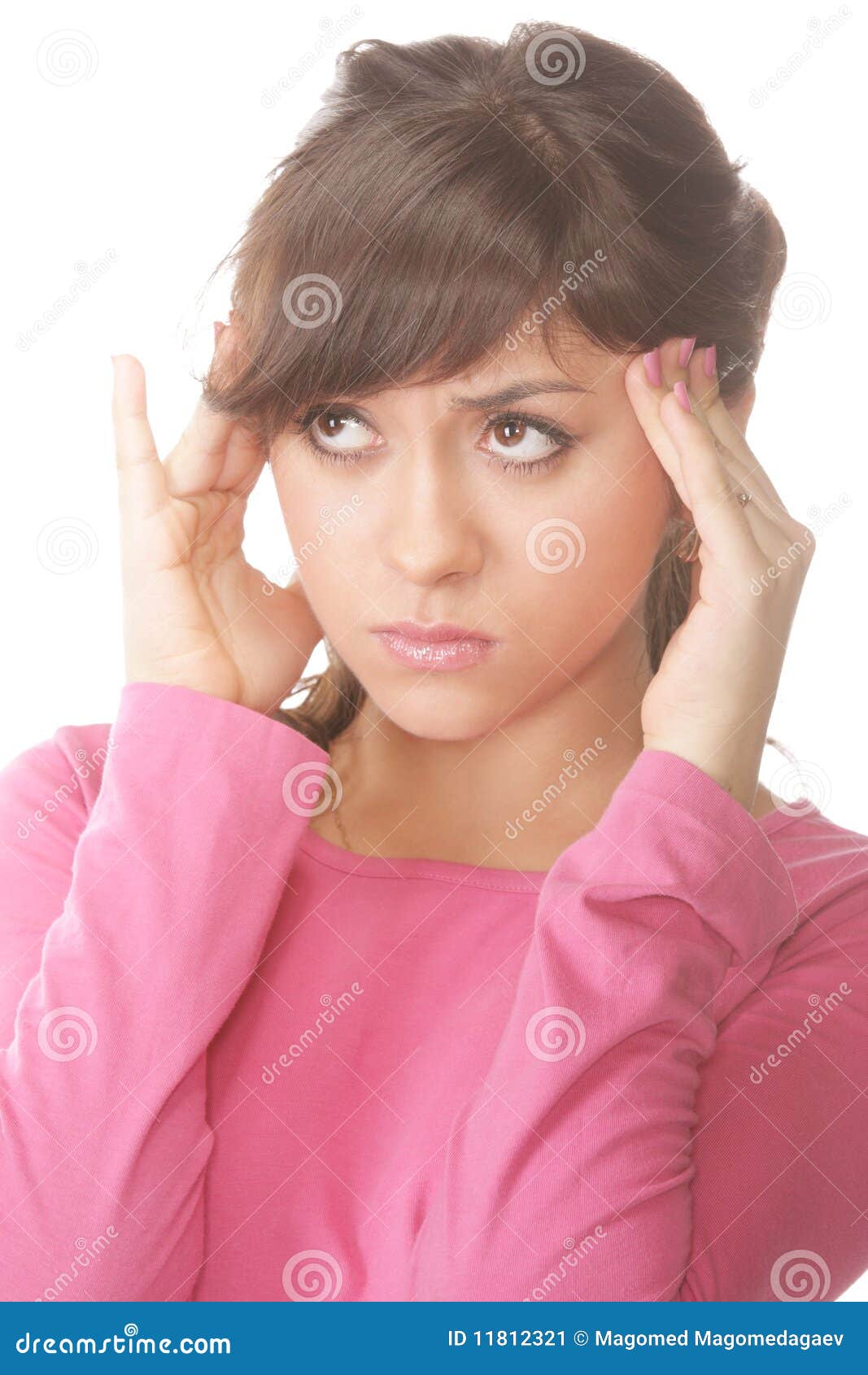Hard thinking stock image. Image of woman, pressing, hard - 11812321