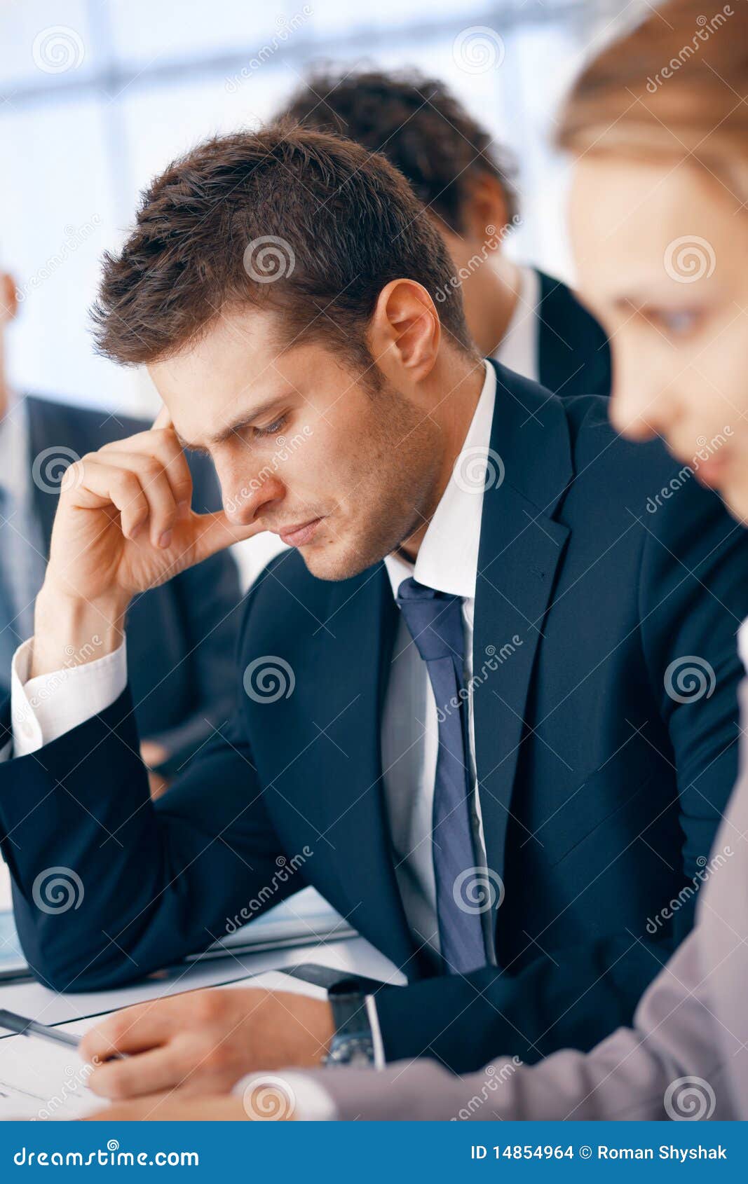 Hard Thought. stock photo. Image of head, leadership - 14854964