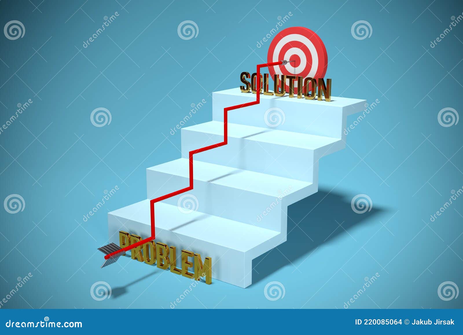 Hard Way from Problem To Solution Concept Stock Illustration ...