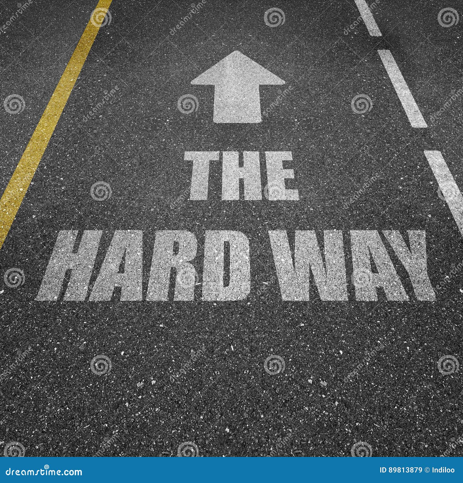 Hard way road marking stock image. Image of sign, street - 89813879