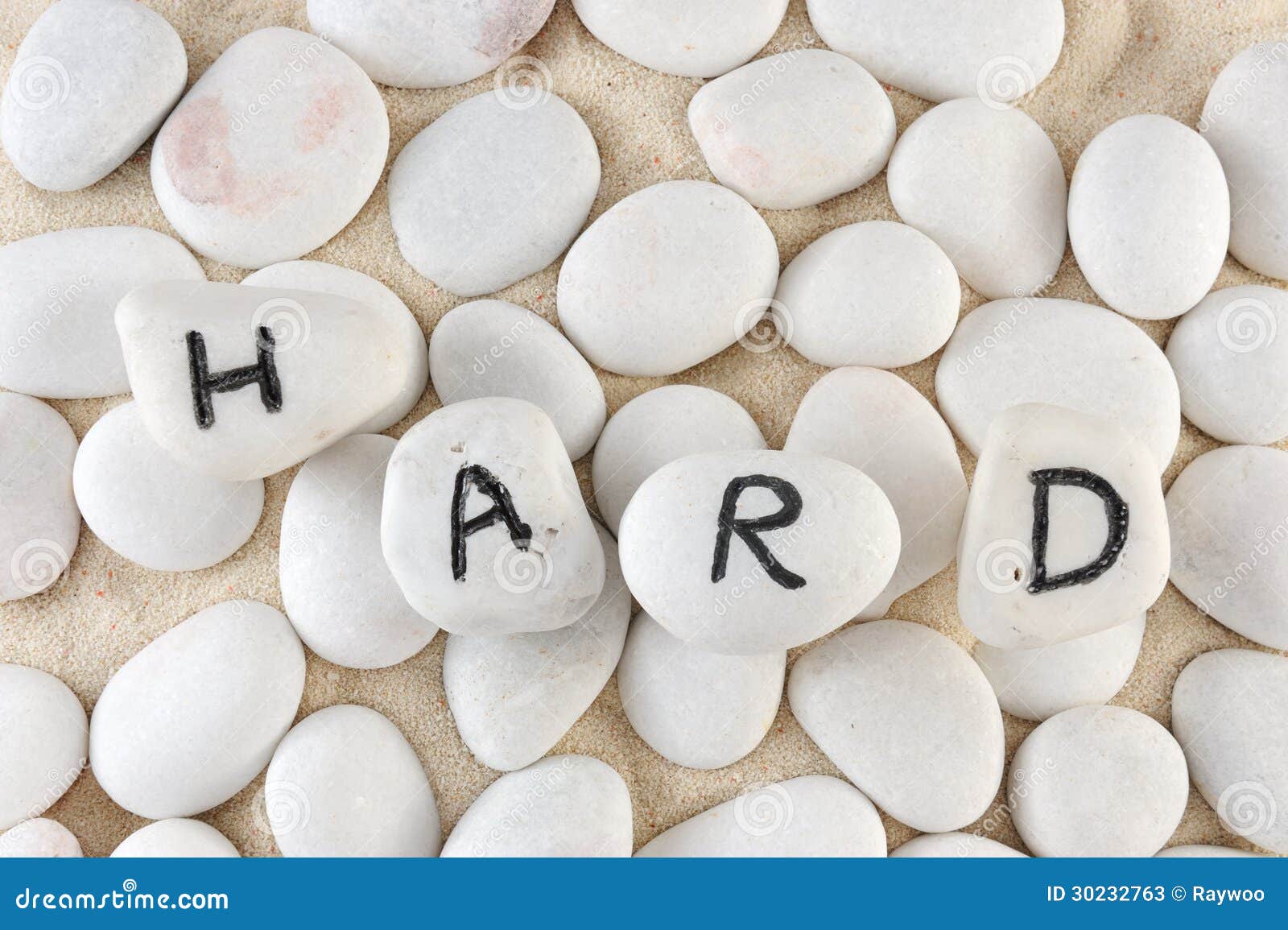 Hard word stock image. Image of endure, sand, pebble - 30232763