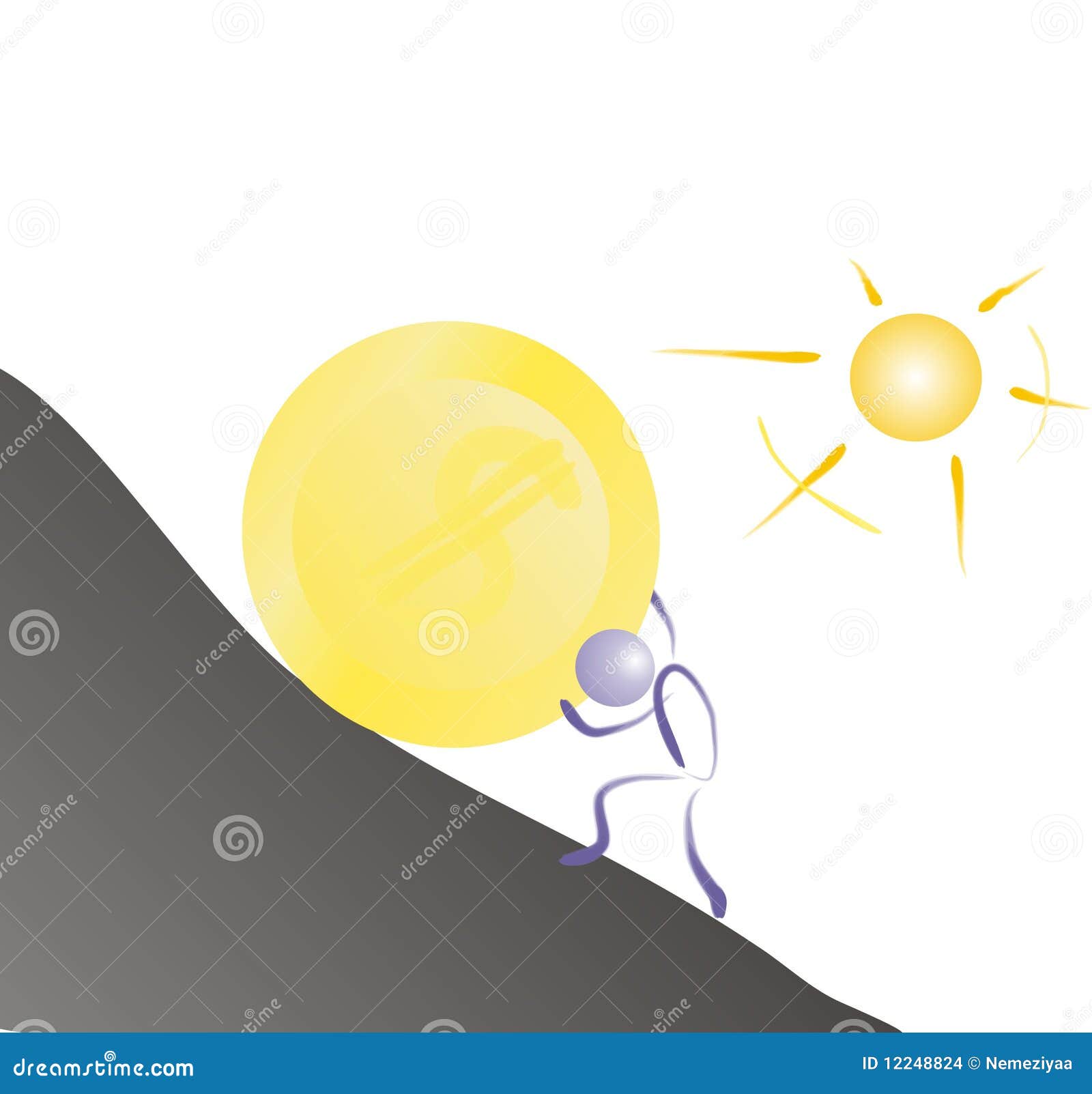 The hard work. stock illustration. Illustration of chasm - 12248824