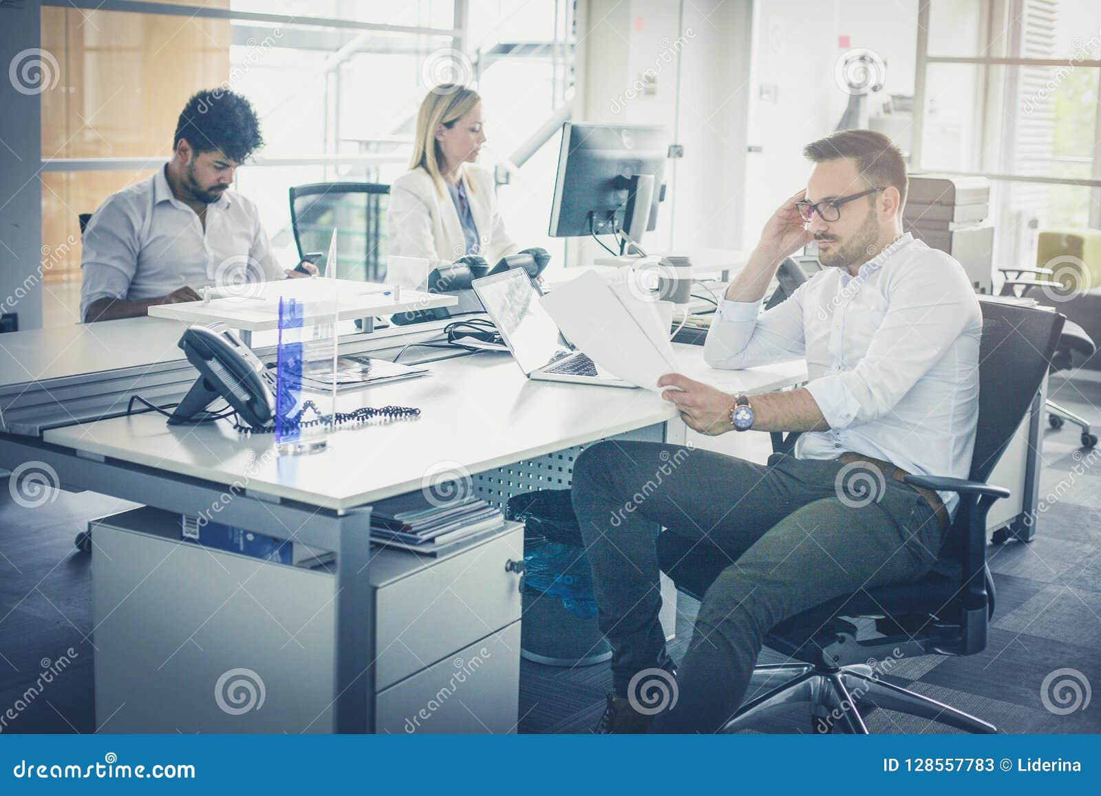 Hard work. stock image. Image of analyse, sitting, reading - 128557783