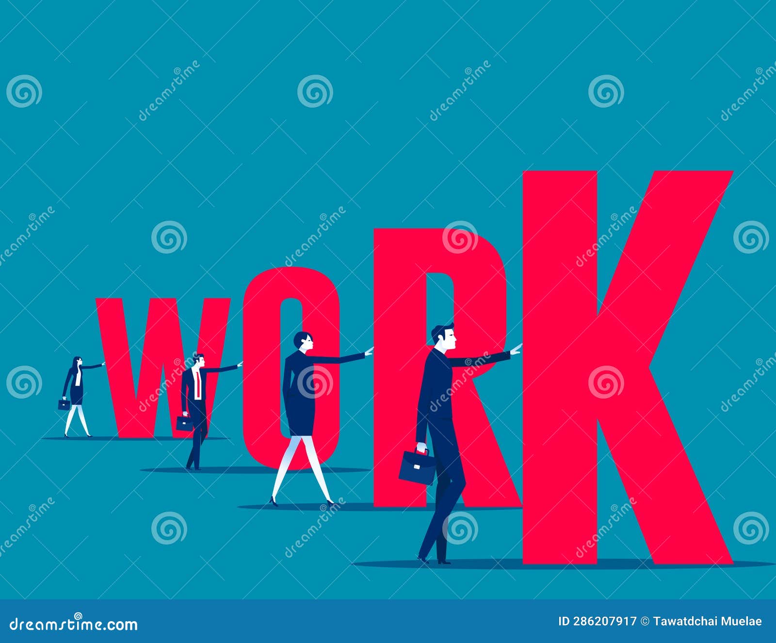 Hard Work with Business People. Business Vector Illustration Stock ...