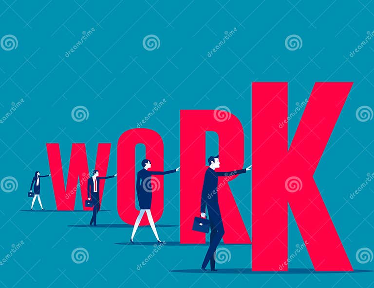 Hard Work with Business People. Business Vector Illustration Stock ...