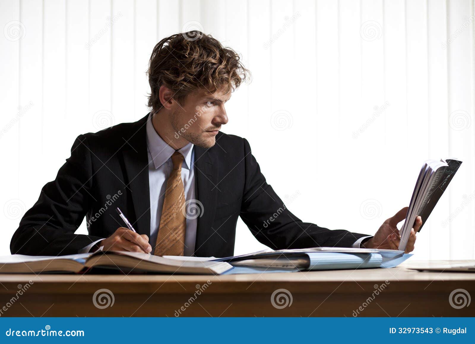 Hard at work businessman stock image. Image of adult - 32973543