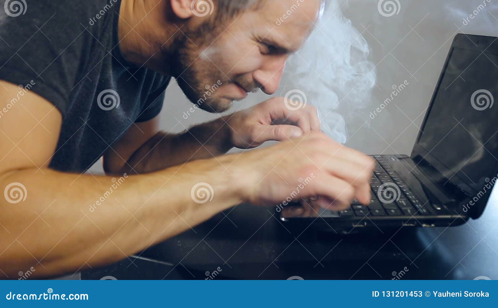 Hard work on computer stock video. Video of worker, excited - 131201453