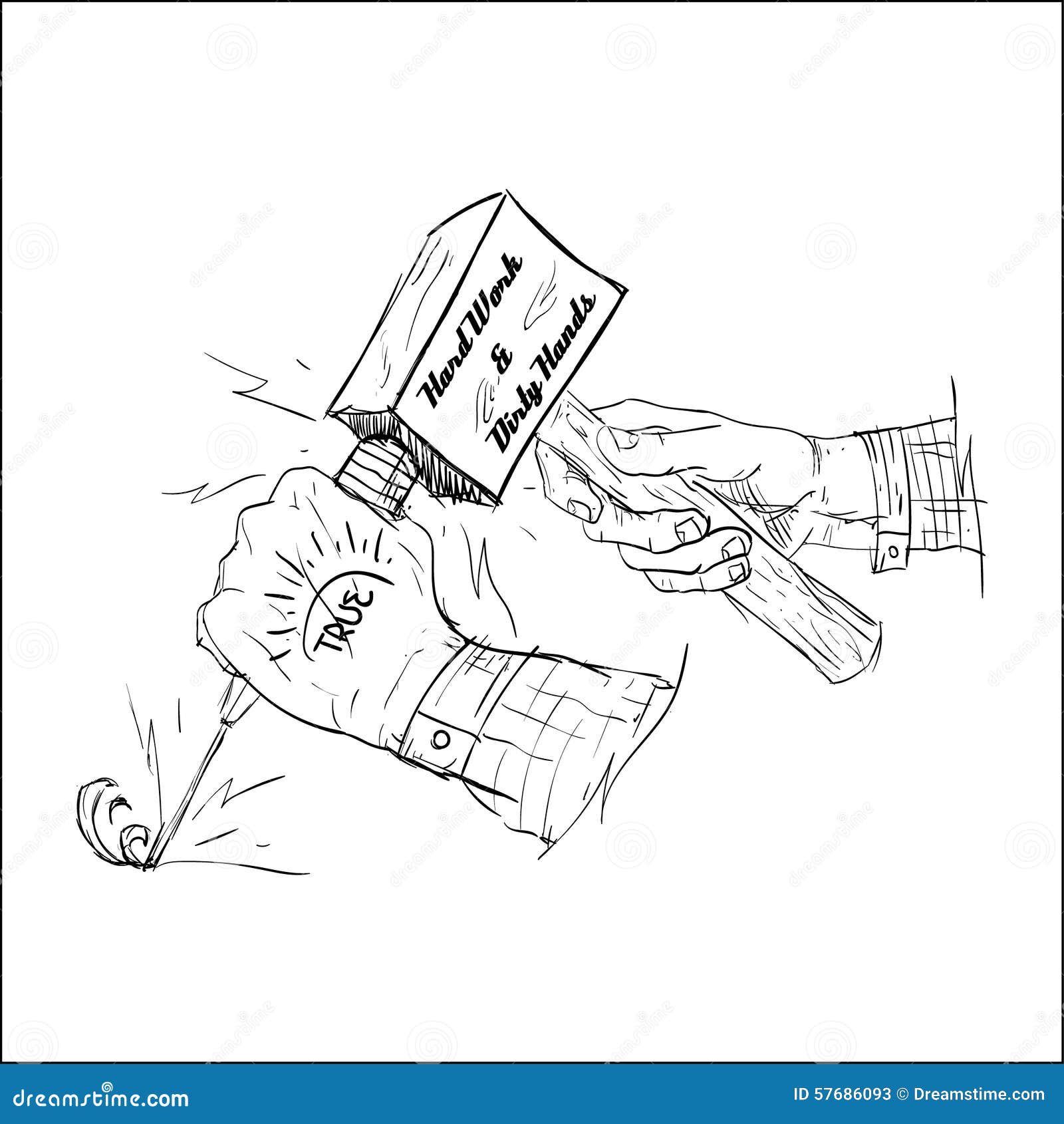 Hard Work & Dirty Hands Stock Illustration - Illustration of vintage ...