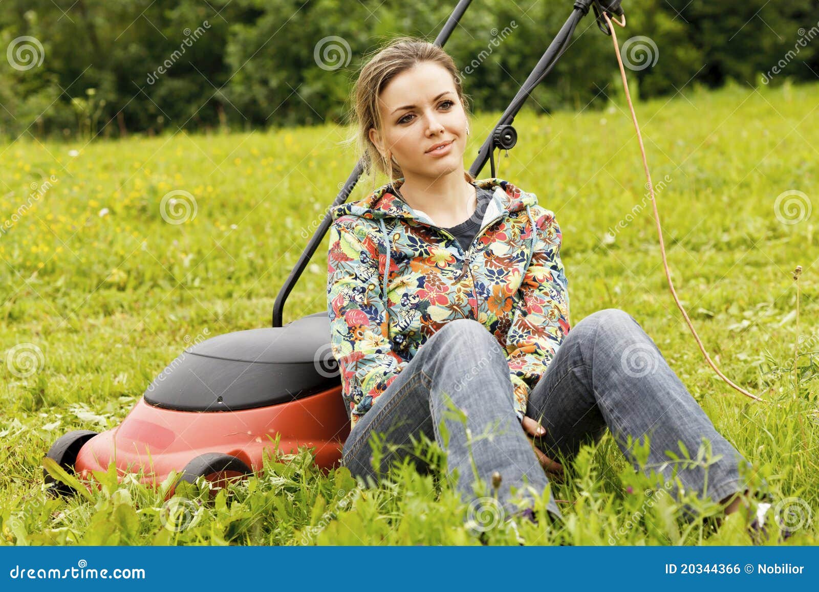 After Hard Work in a Garden Stock Photo - Image of green, female: 20344366