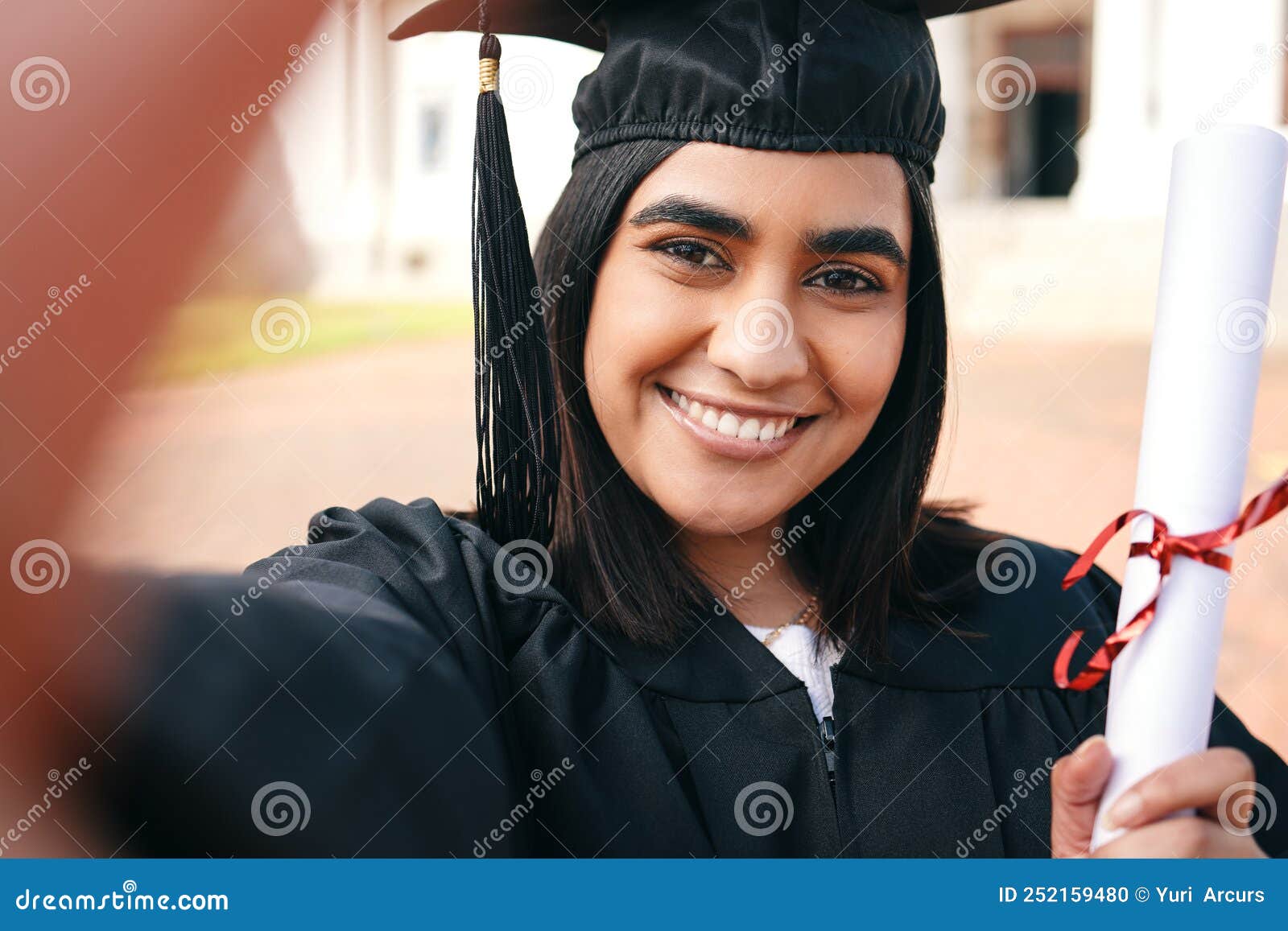 Hard Work Has Brought Me this Far. a Female Graduate Taking Selfies ...