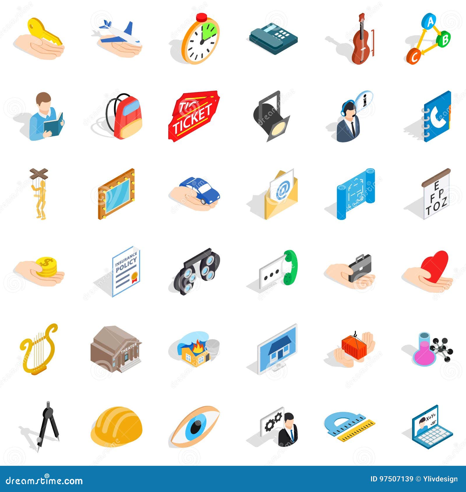 Hard Work Icons Set, Isometric Style Stock Vector - Illustration of ...
