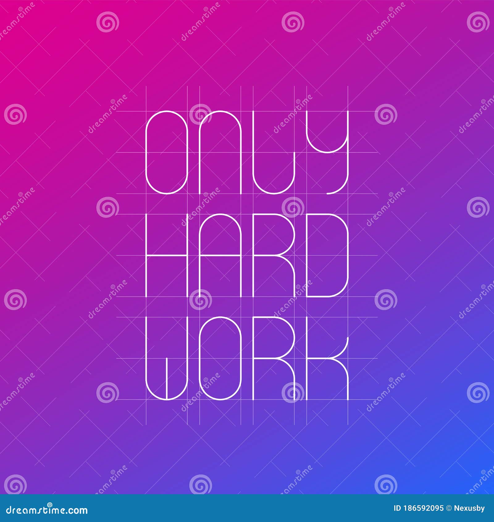 Only Hard Work, Minimal Poster Design Stock Vector - Illustration of ...