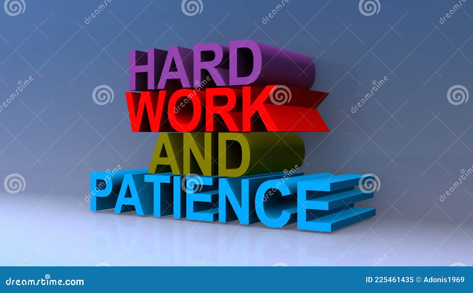 Hard Work and Patience on Blue Stock Illustration - Illustration of ...