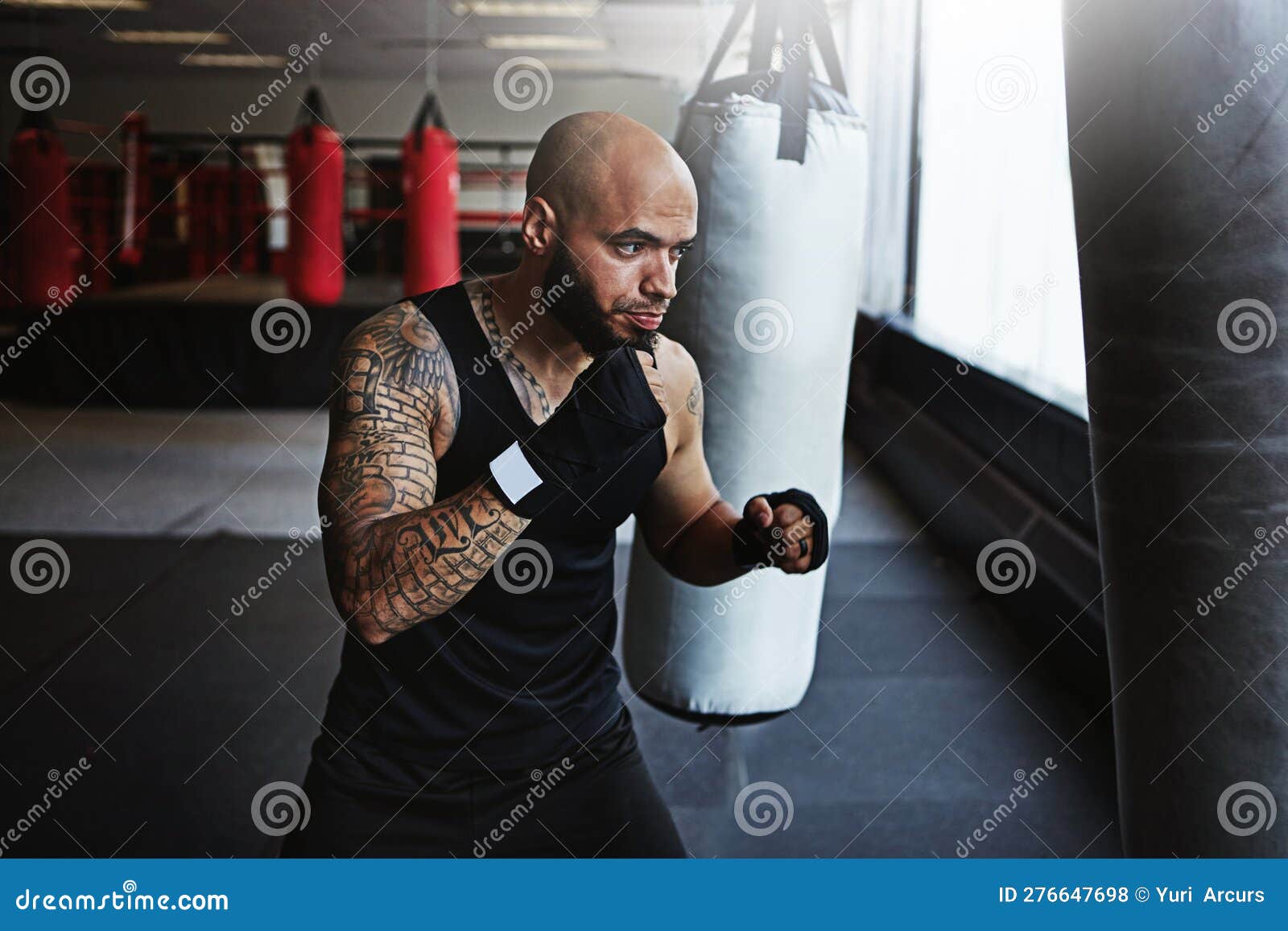 Hard Work Pays. a Kick-boxer Training in a Gym. Stock Photo - Image of ...