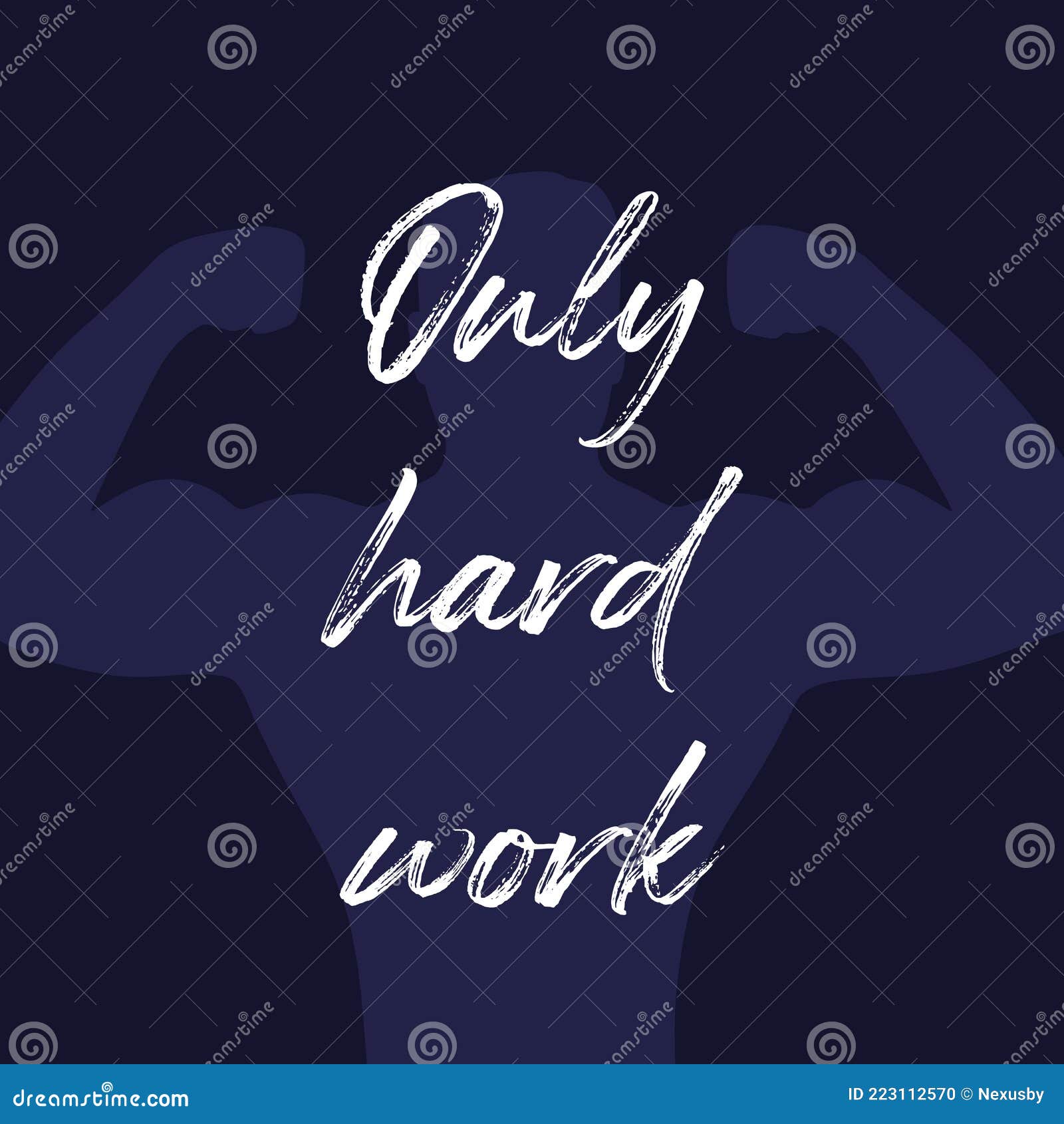 Only Hard Work, Poster Design with Athlete Stock Vector - Illustration ...