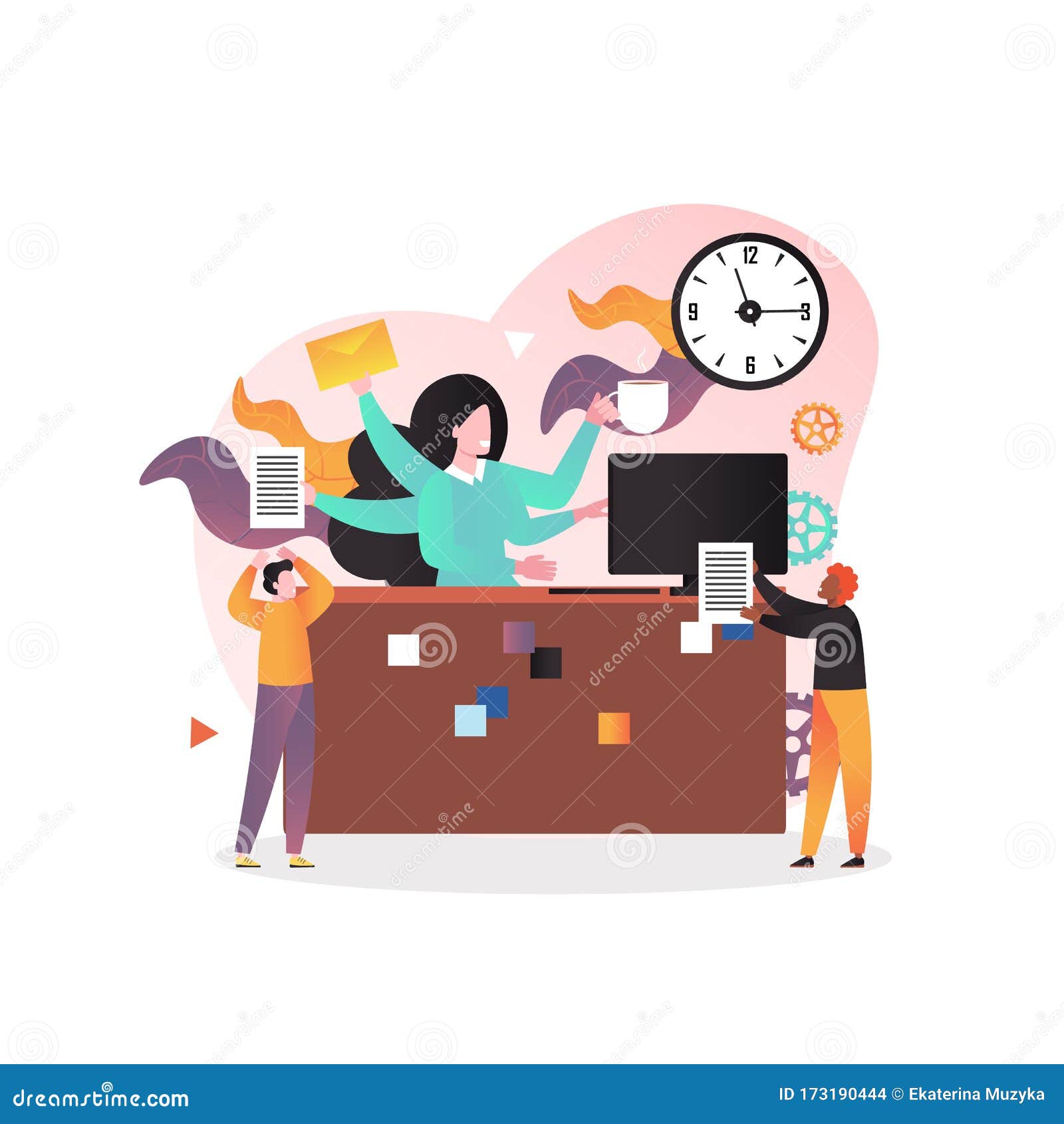 Hard Work Vector Concept for Web Banner, Website Page Stock Vector ...