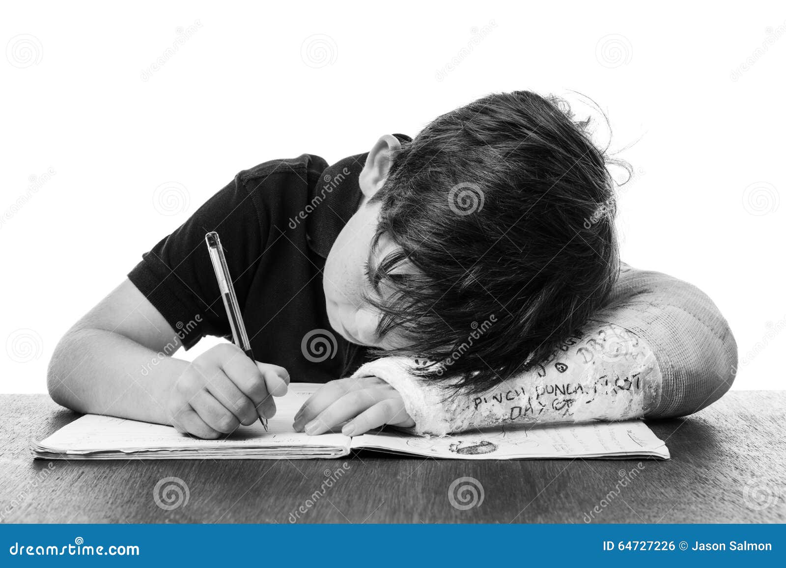 Hard at work stock photo. Image of male, child, write - 64727226