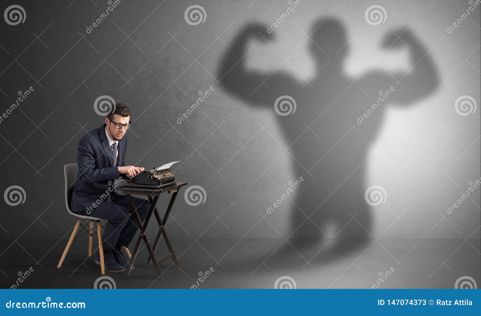 Hard Worker Afraid of Scary Monster Stock Image - Image of hate ...