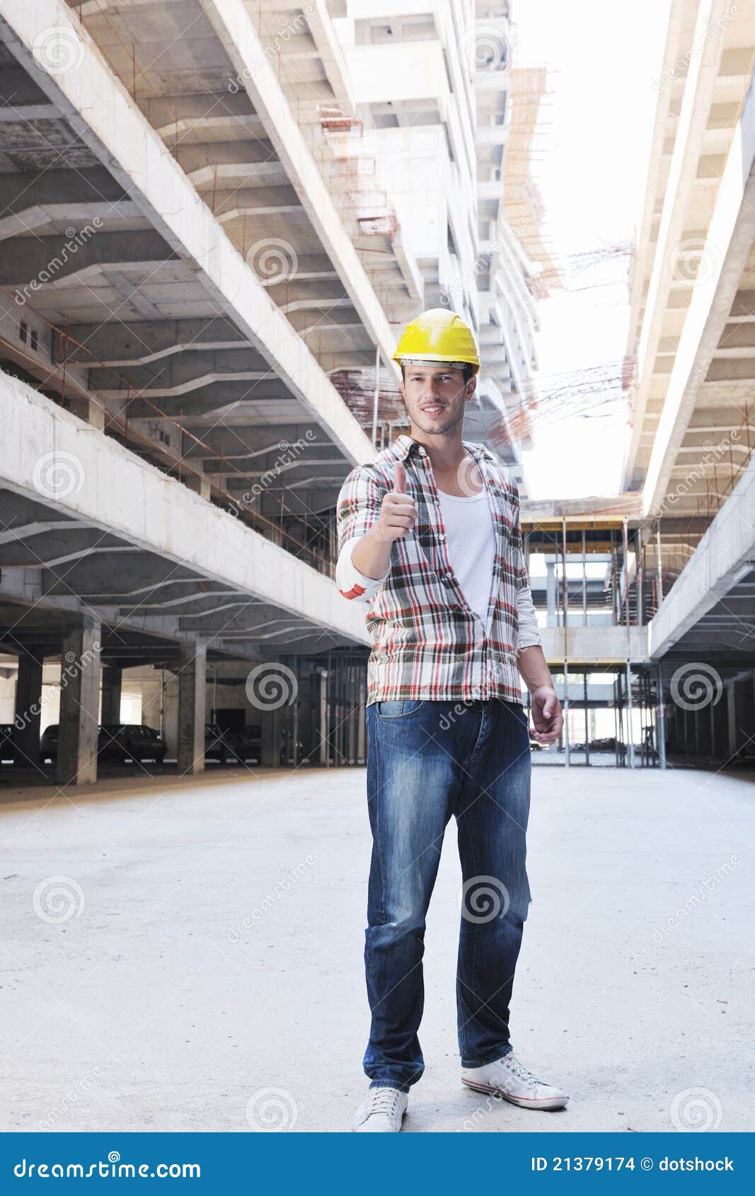 Hard Worker on Construction Site Stock Photo - Image of hard, brick ...