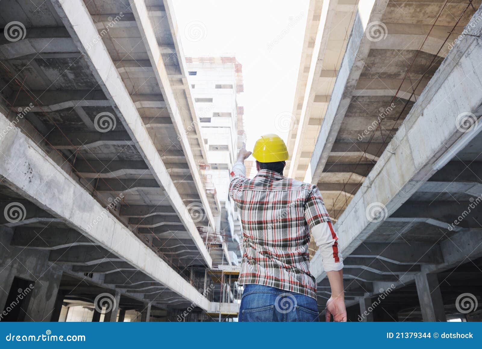 Hard Worker on Construction Site Stock Photo - Image of hardhat, hard ...