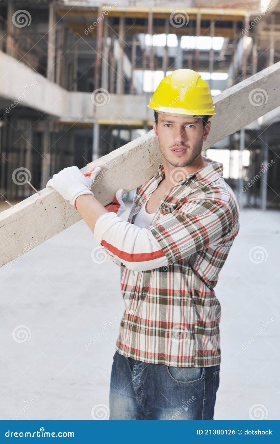 Hard Worker on Construction Site Stock Photo - Image of corporate ...