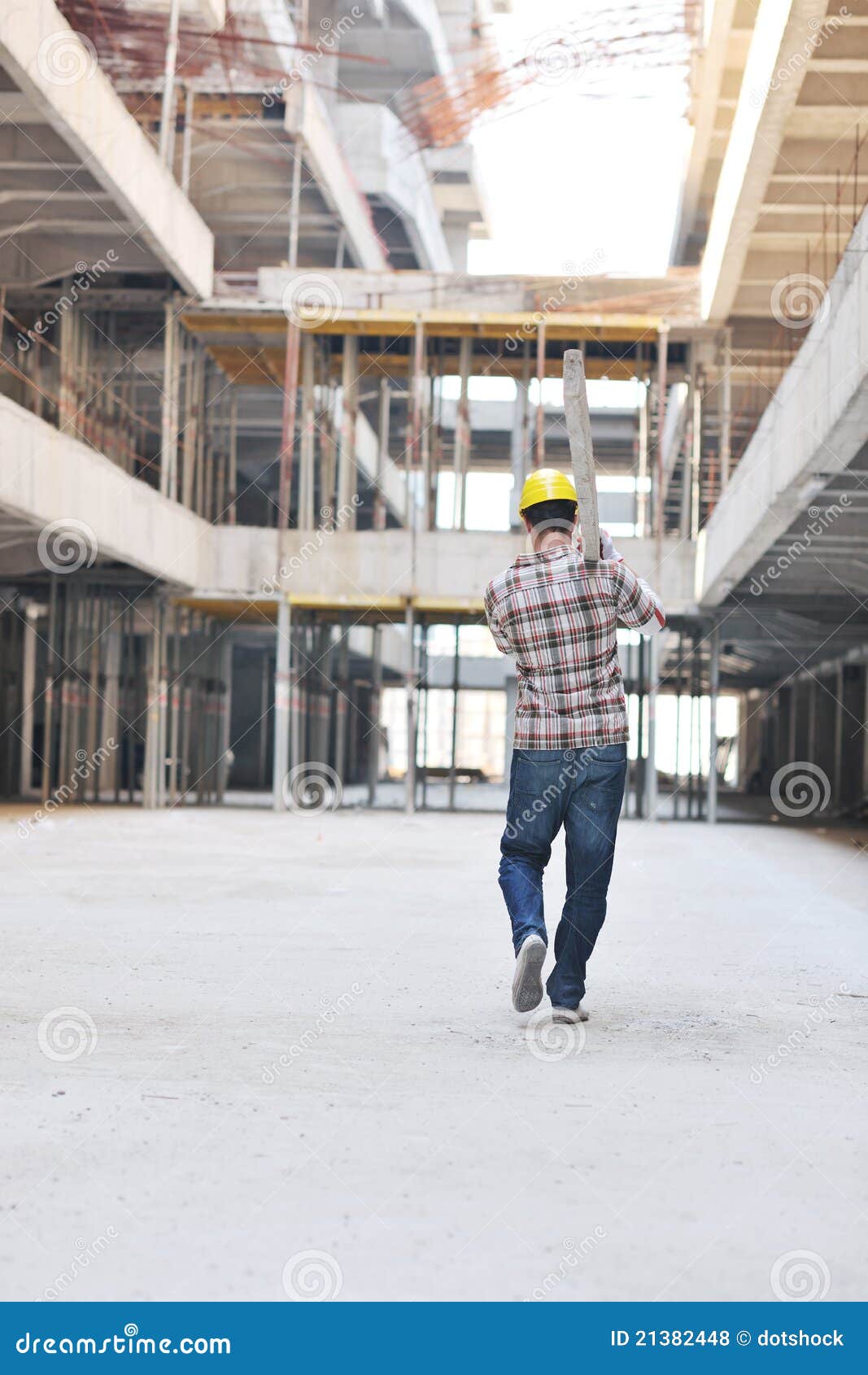 Hard Worker on Construction Site Stock Photo - Image of looking ...