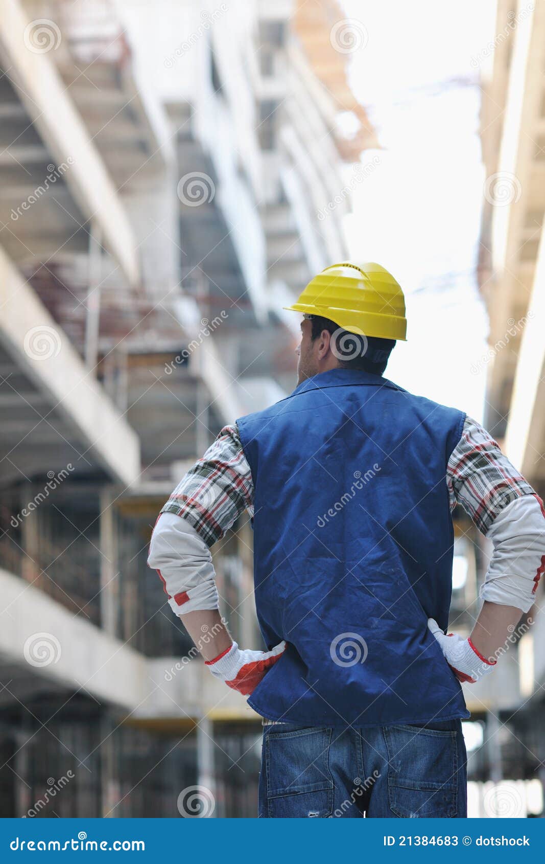 Hard Worker on Construction Site Stock Image - Image of employee ...