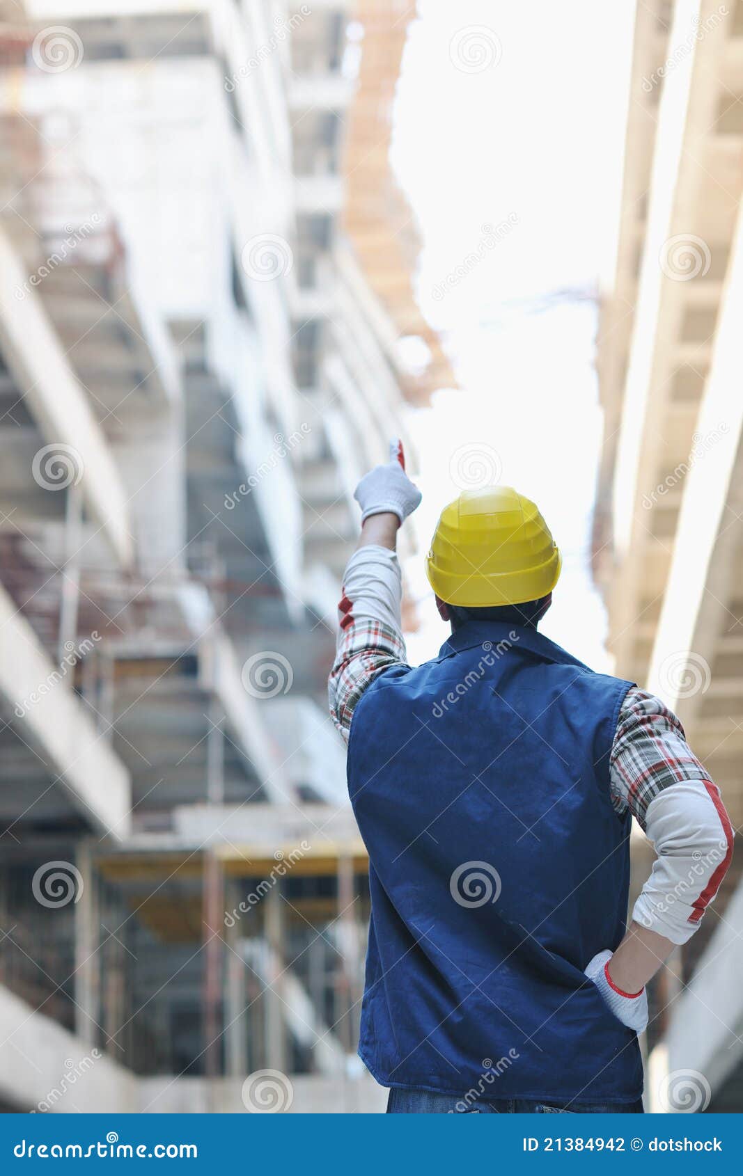 Hard Worker on Construction Site Stock Photo - Image of background ...