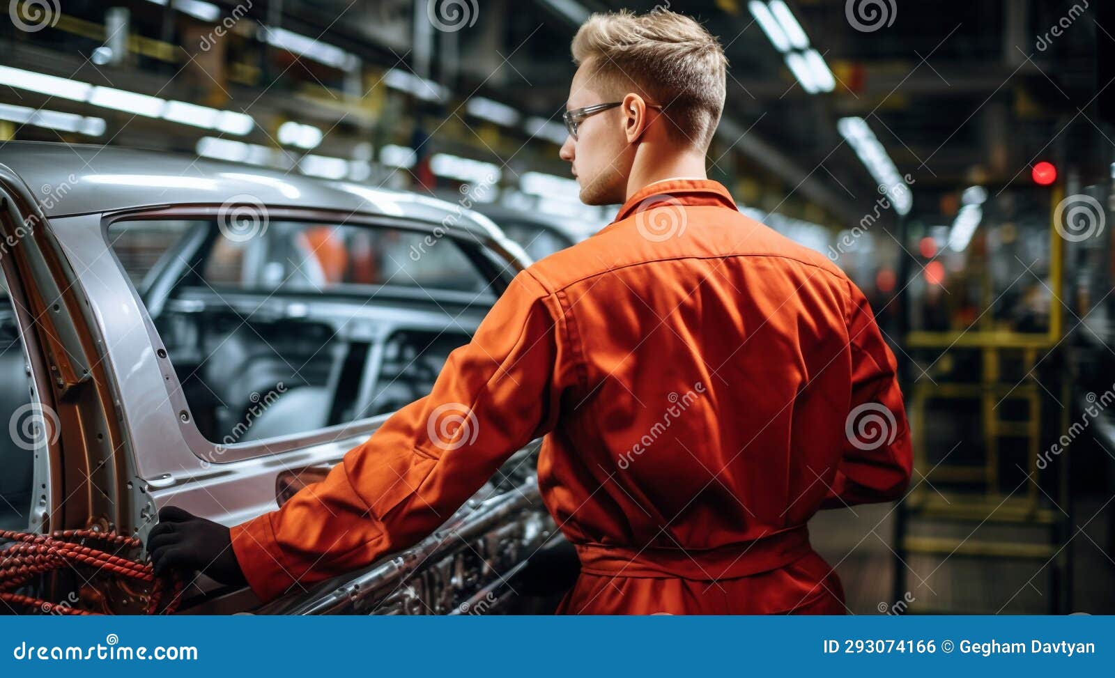 Hard Worker in the Factory, Worker in Working Place, Security Worker at ...