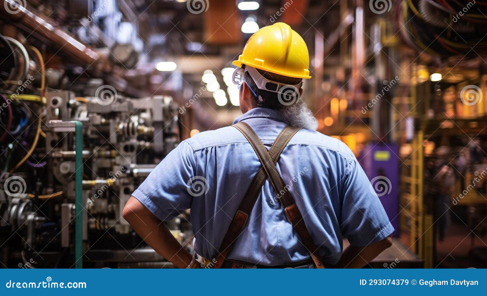 Hard Worker in the Factory, Worker in Working Place, Security Worker at ...