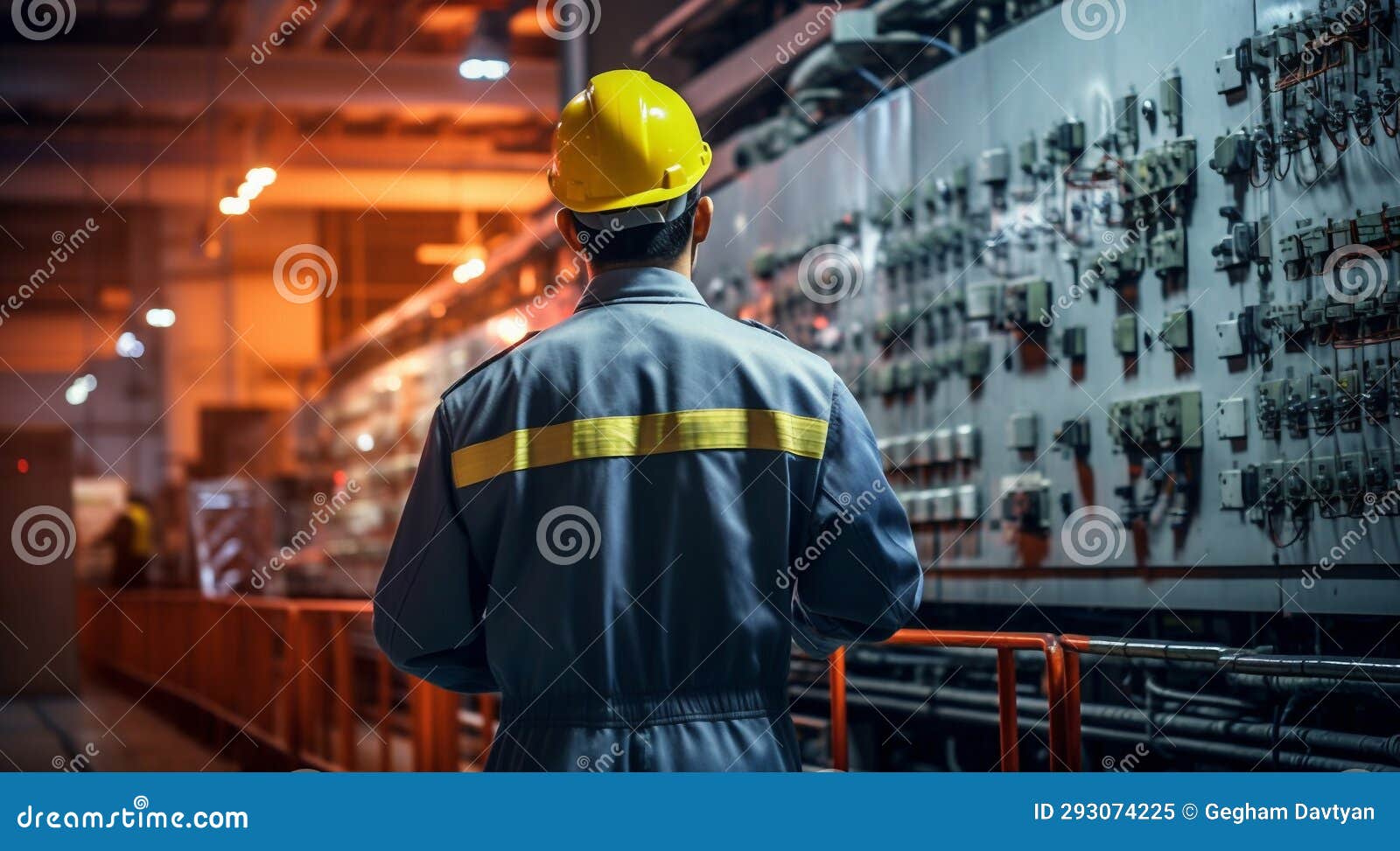 Hard Worker in the Factory, Worker in Working Place, Security Worker at ...